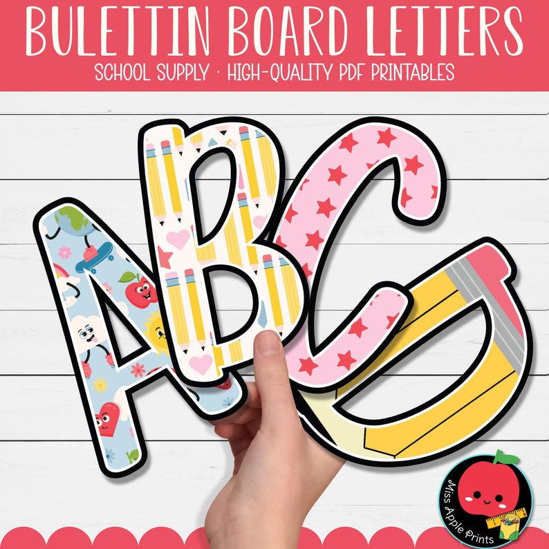 Pencil Alphabet Bulletin Board Letters: Classroom Decor (printable ...