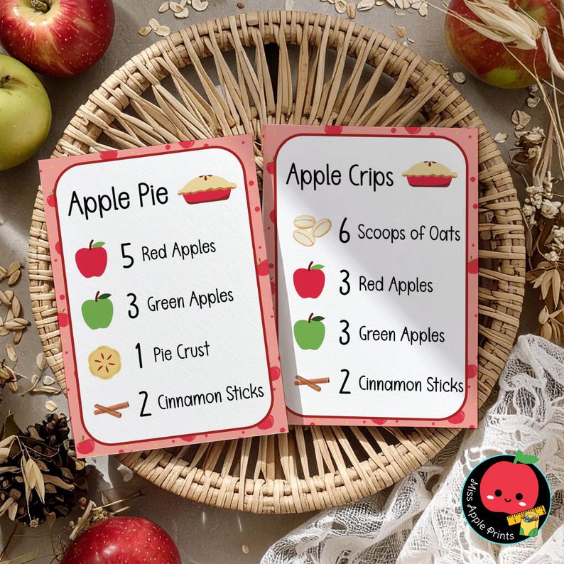 Apple Pie Sensory Bin Cards for Toddlers, Fall Apple Crisp Activity ...