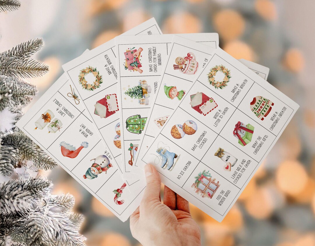 Editable Advent Activity Cards for Kids, Christmas Family Bucket List ...