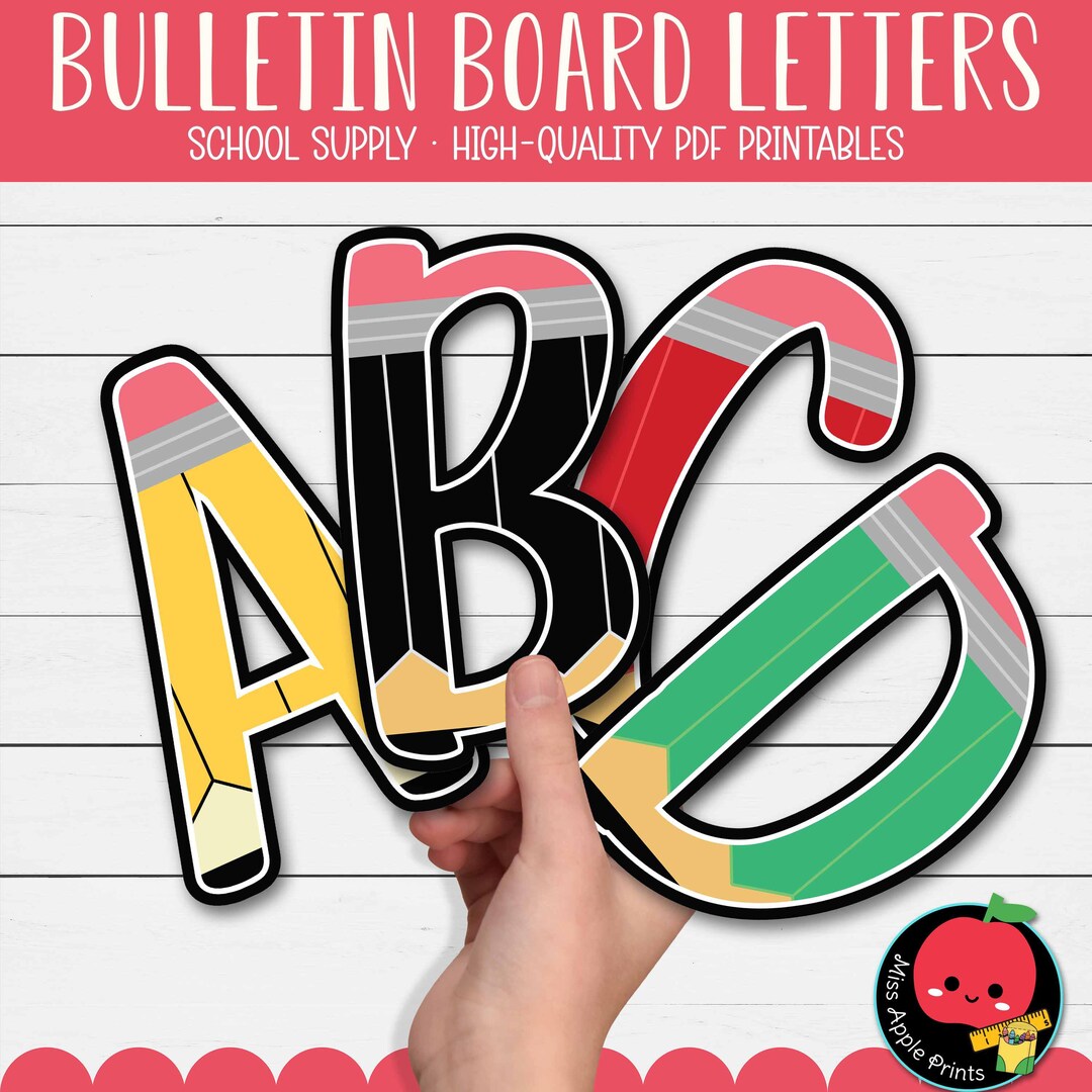 Bulletin Board Letters A to Z Alphabet Classroom Decoration Pencil ...