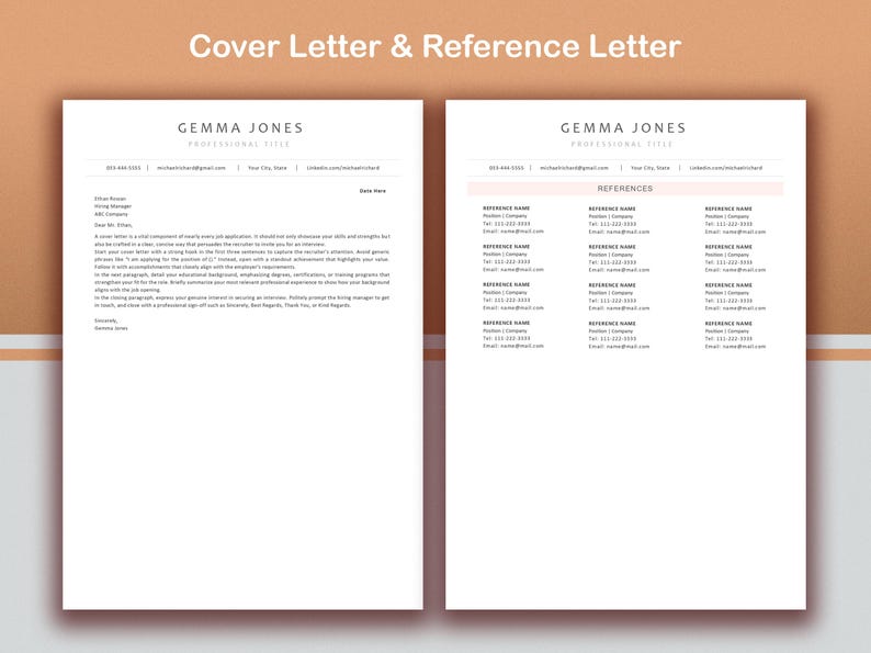 Clean Minimalist Resume Template, ATS Friendly (word & Pages) - Etsy