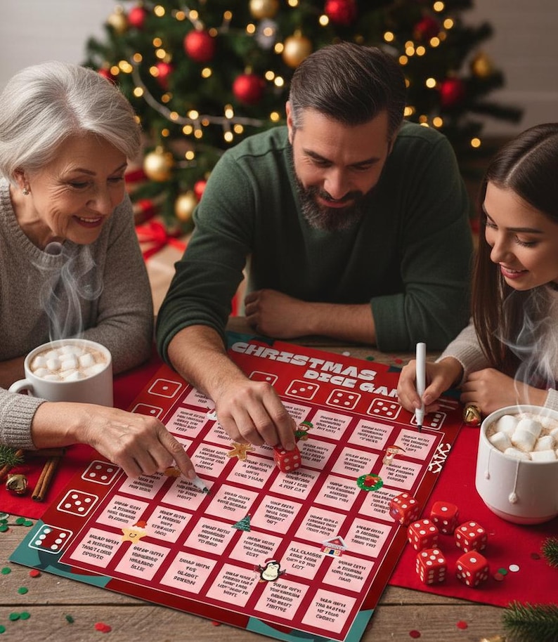 Christmas Party Game | Printable Holiday Dice Game for Family & Friends ...