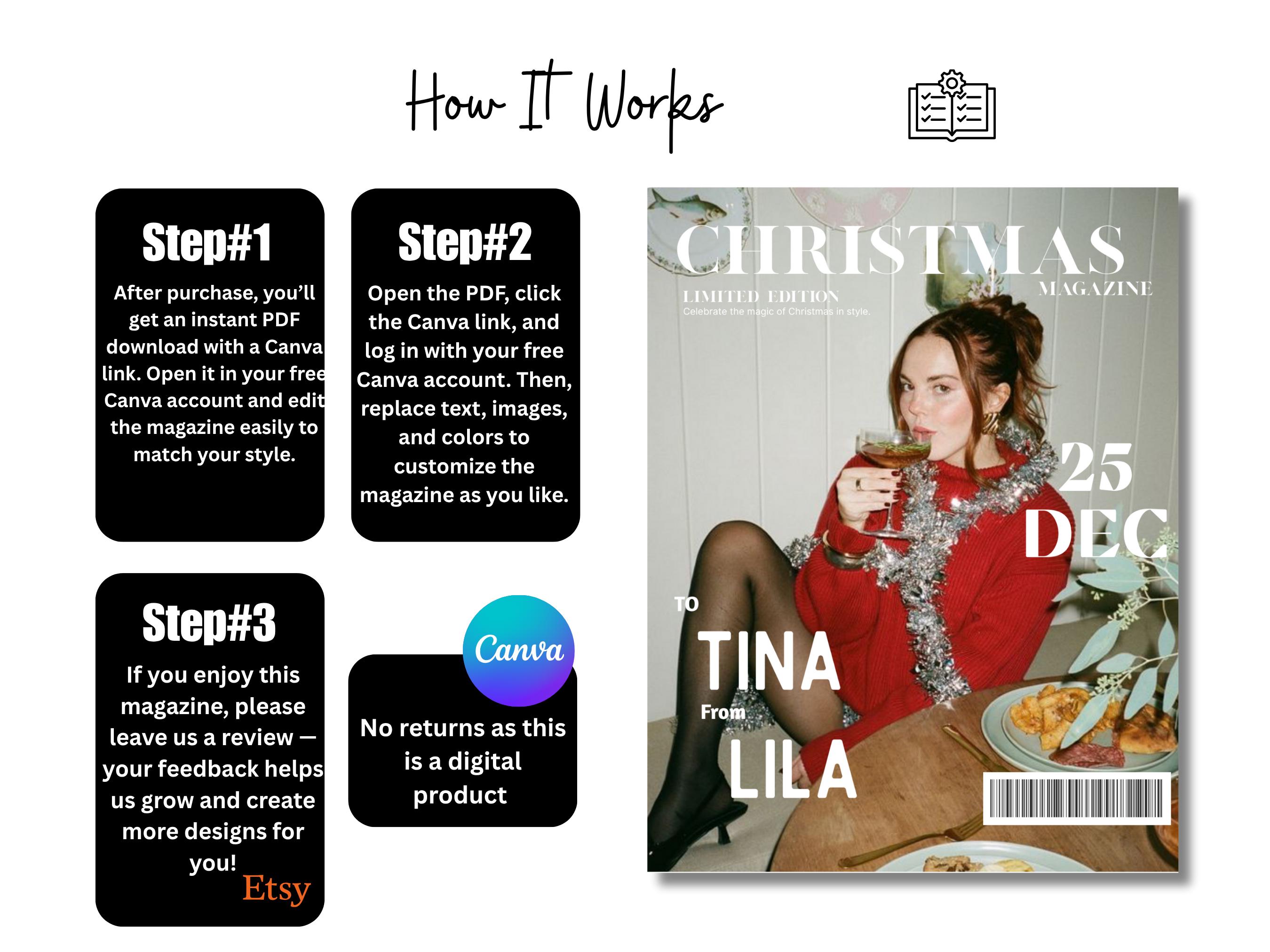 Editable Christmas Magazine for Family Memories and Holiday Gifting ...
