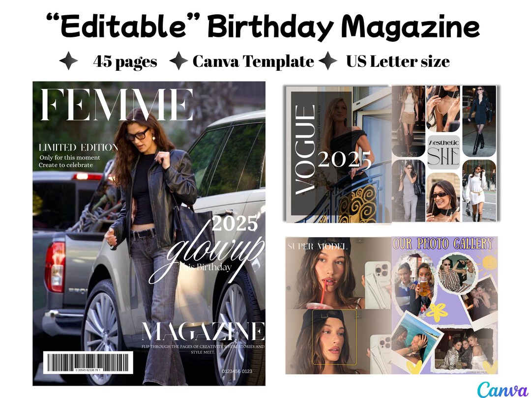 Customizable Birthday Magazine Template for Personal Celebration ...