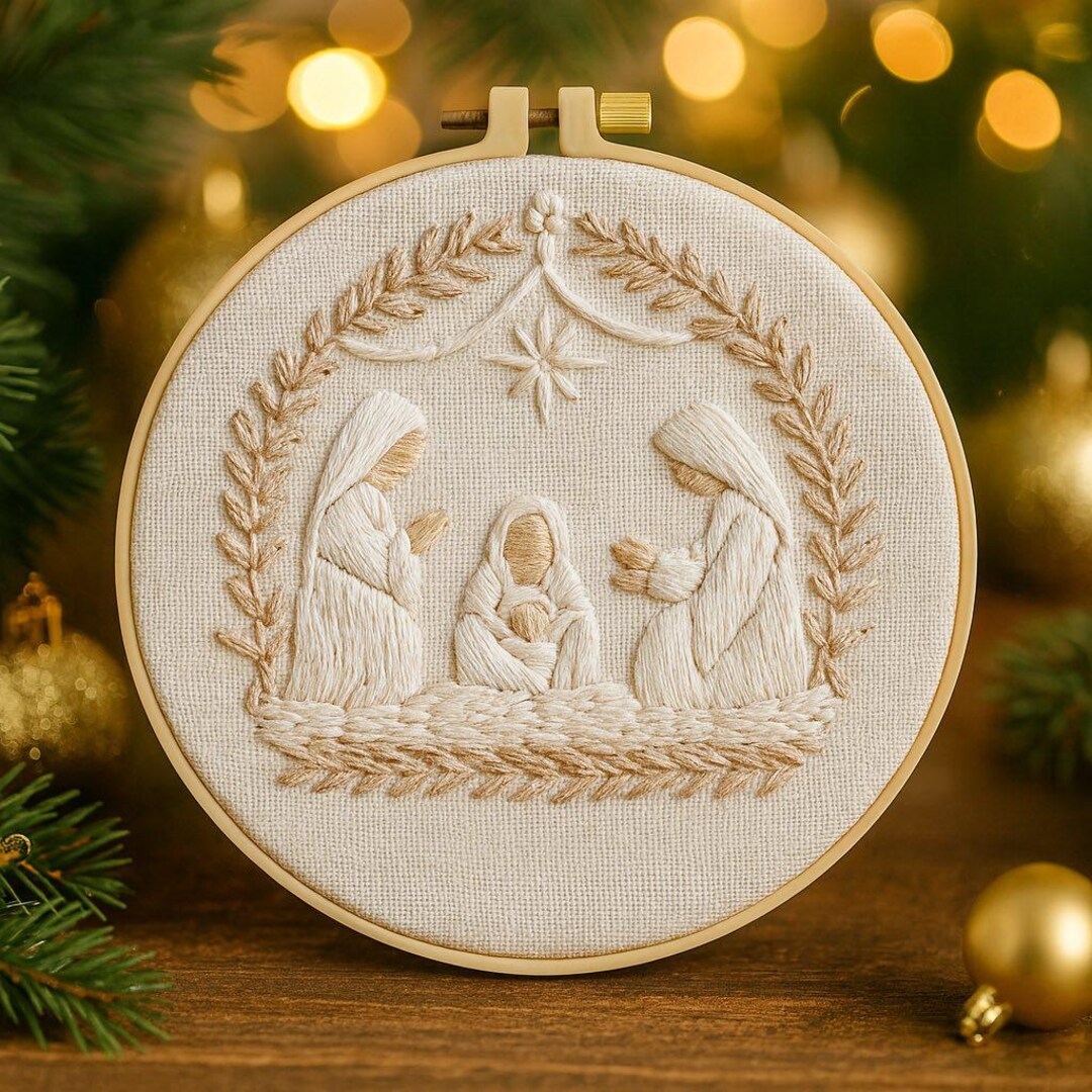 Nativity Scene Embroidery Kit for Beginner DIY Cozy Craft With Hoop ...