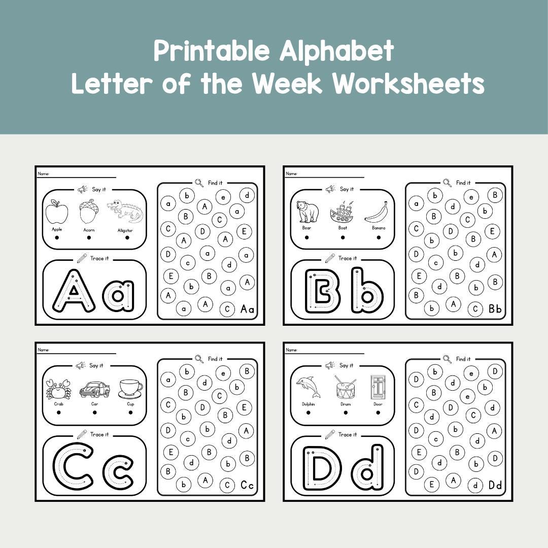Printable Alphabet Worksheets A–Z, Tracing, Letter Recognition ...