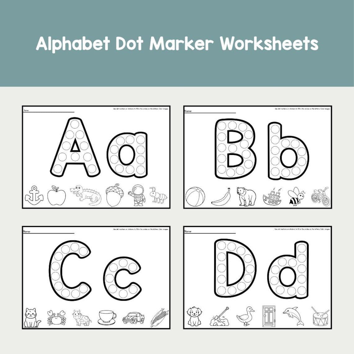 Alphabet Dot Marker Worksheet: Letter Recognition Activity (PDF ...