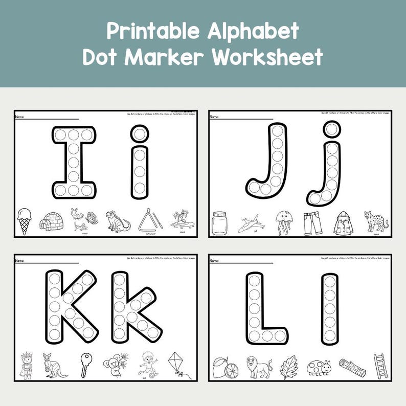Alphabet Dot Marker Worksheet: Letter Recognition Activity (PDF ...