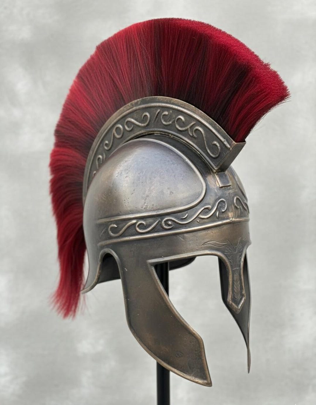 Odysseus Ancient Greek Spartan Helmet With Red Crest | Medieval Warrior ...
