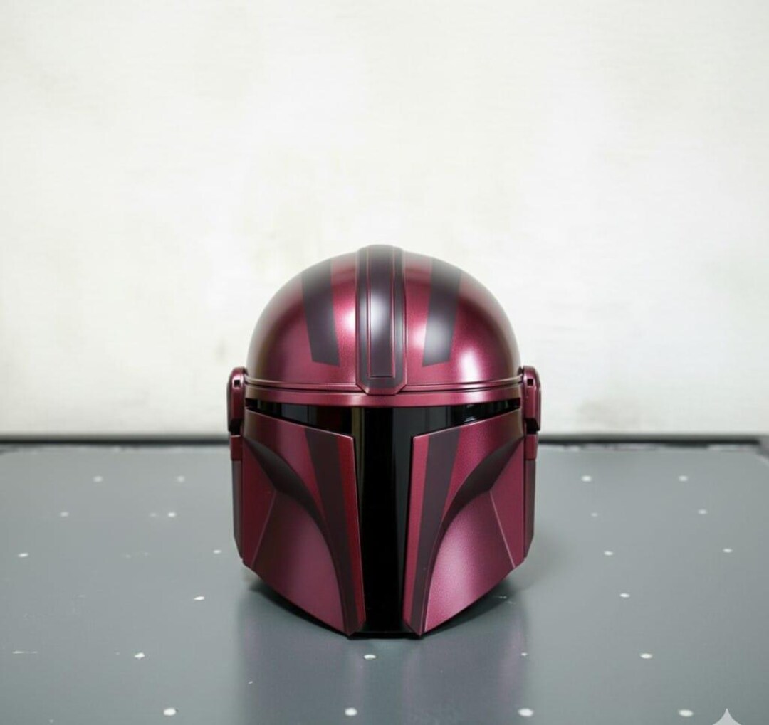 Maroon Mandalorian Helmet | Star Wars Cosplay Armor Prop | Adult Size ...