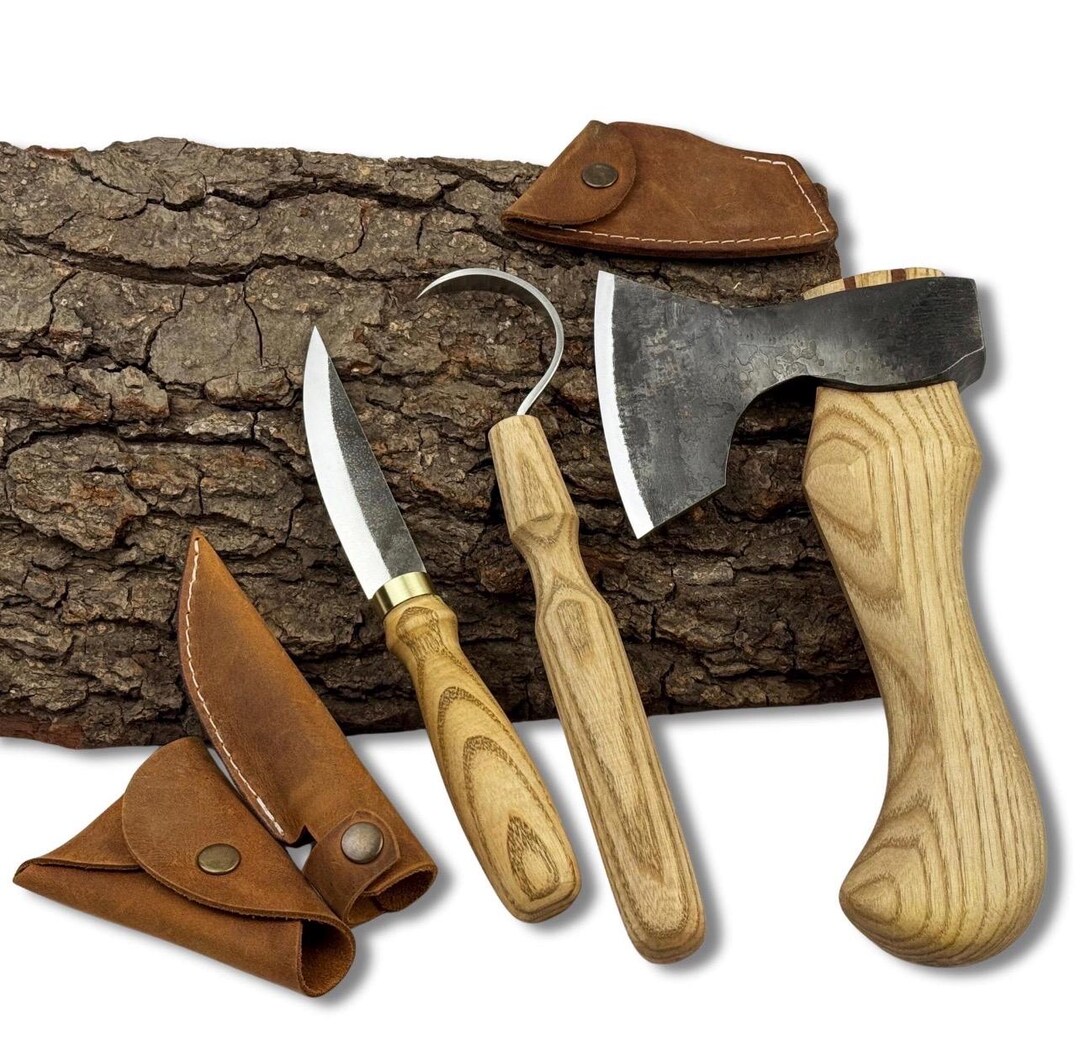 Handcrafted Wood Carving Tool Set | 3-piece Spoon and Bowl Carving Kit ...