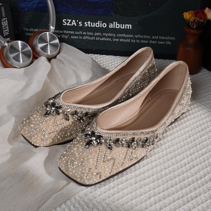 Crystal Flat Shoes - Etsy