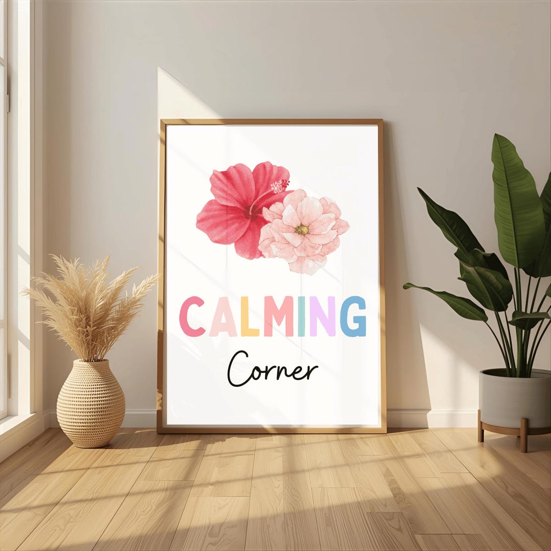 Calming Corner Poster, Mindfulness Wall Art, Therapy Office Decor ...