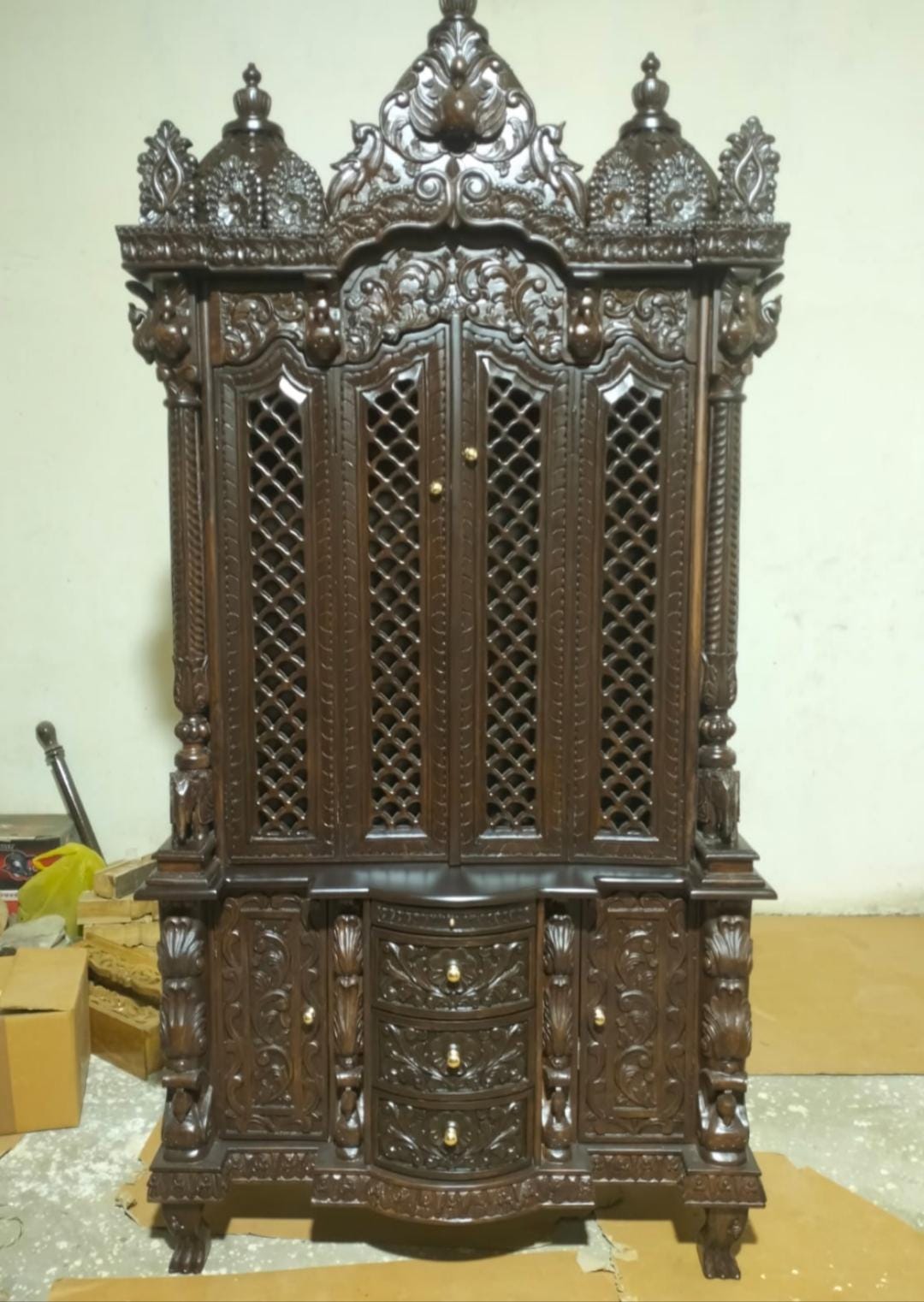 Handmade Temple Indian Wooden Mandir Temple for Home Pooja |carving ...
