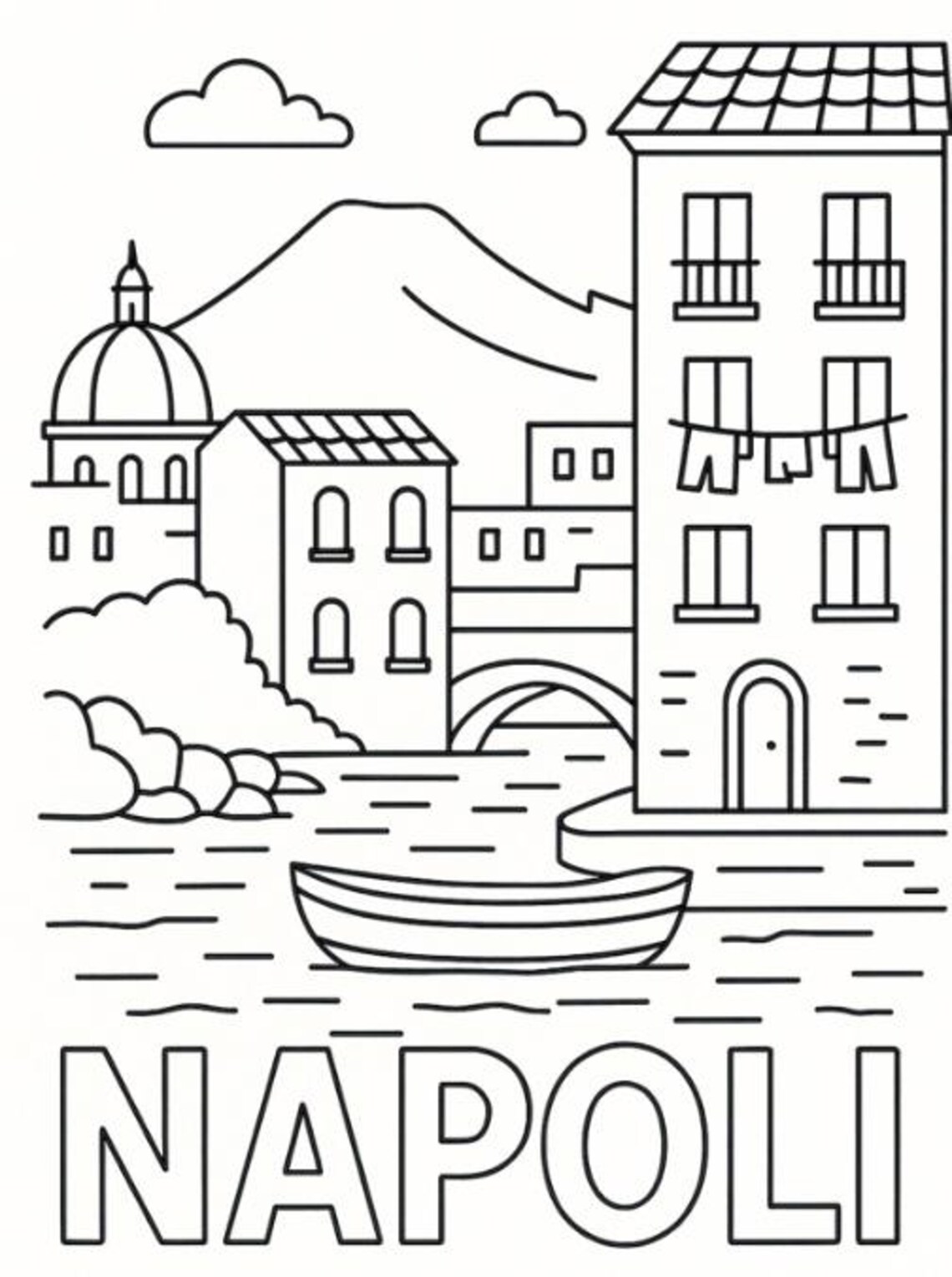 Italy Coloring Page - Etsy