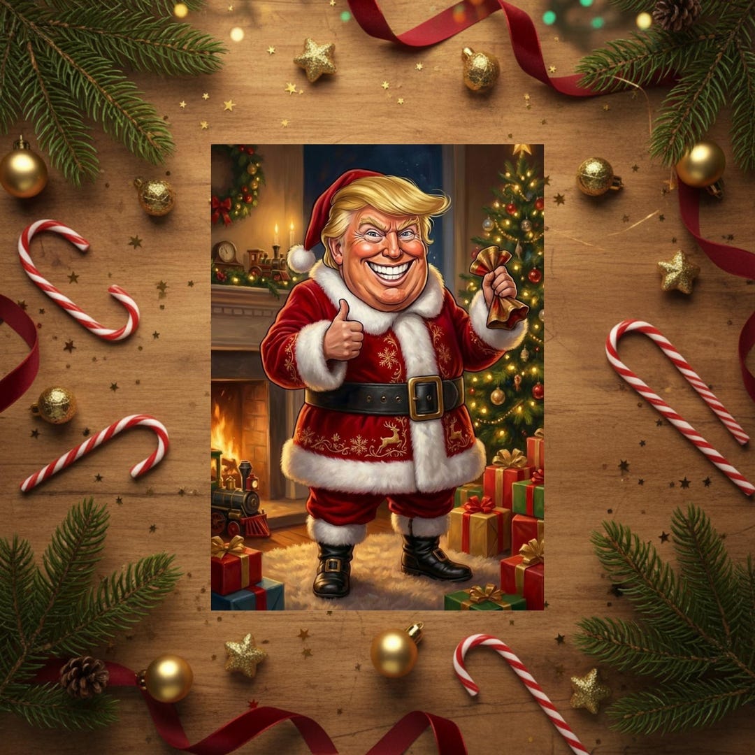 Funny Trump Christmas Card Printable, Political Holiday Gift for Dad ...