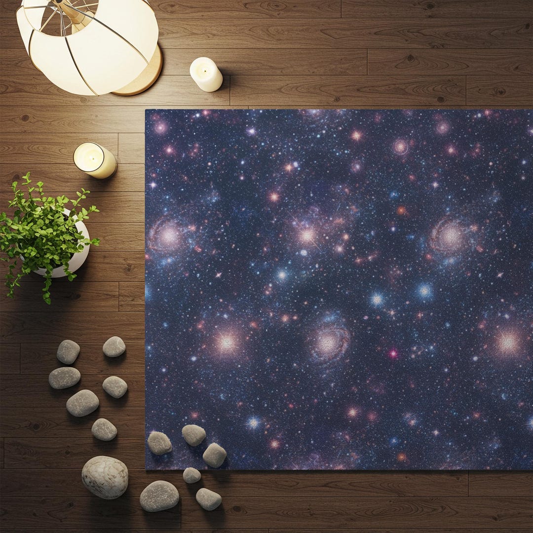 Galaxy Area Rug: Cosmic Starry Night Sky Carpet for Bedroom or Living ...