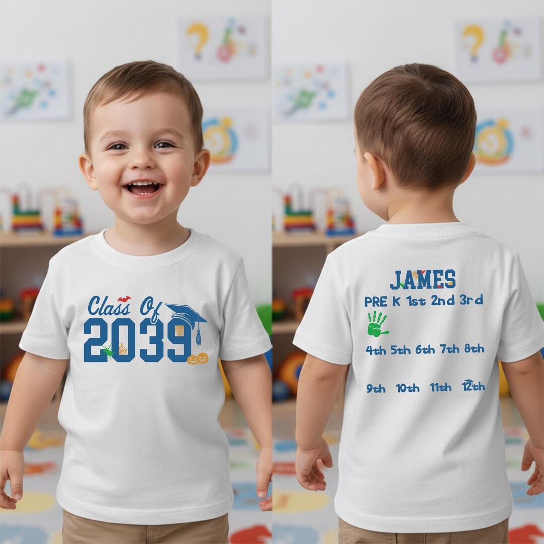 Class of 2038 Handprint Shirt, First Day of School Shirt, Class of 2039 ...