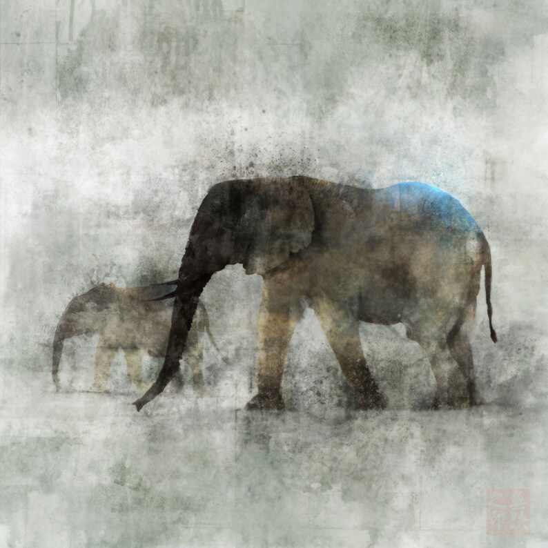 Elephant March 02: Giclee Fine Art Print - Etsy