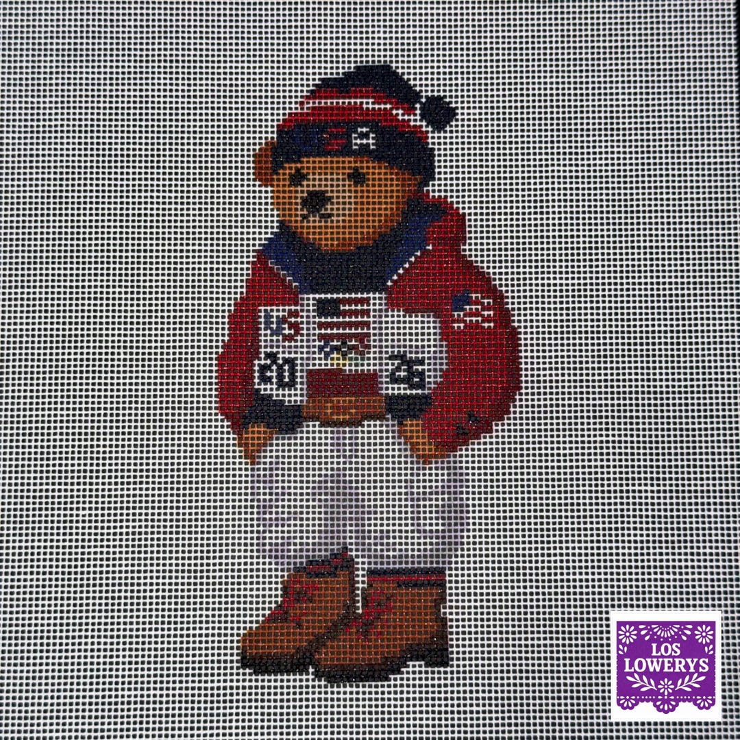 USA Winter Olympics Ralph Lauren Bear Needlepoint Canvas : DIY Beginner ...
