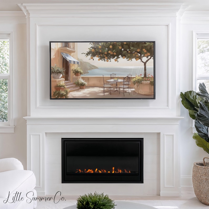 Summer Frame TV Art Orange Tree Terrace, Samsung Frame TV Wallpaper ...