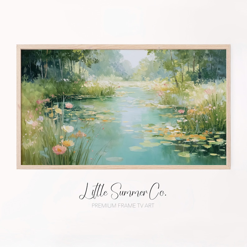Spring Frame TV Art Lily Pond, Impressionist Watercolour Art, Samsung ...