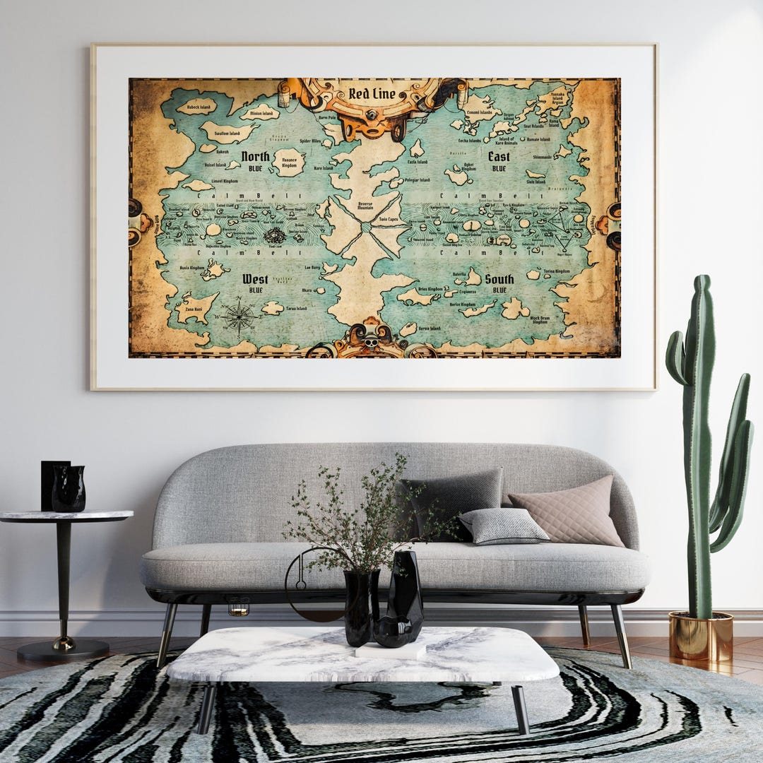 Anime World Map Poster: Treasure Map Manga Fan Art (digital Download ...