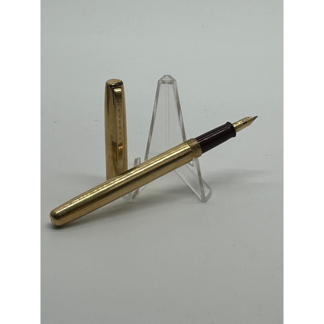 Vintage EVERSHARP Ventura 14K Gold Filled Fountain Pen W/ 14K Point Nib ...