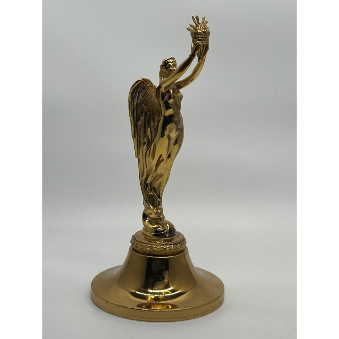 Vintage Art Deco Solid Brass Angel Woman Trophy Top or Hood Ornament 12 ...