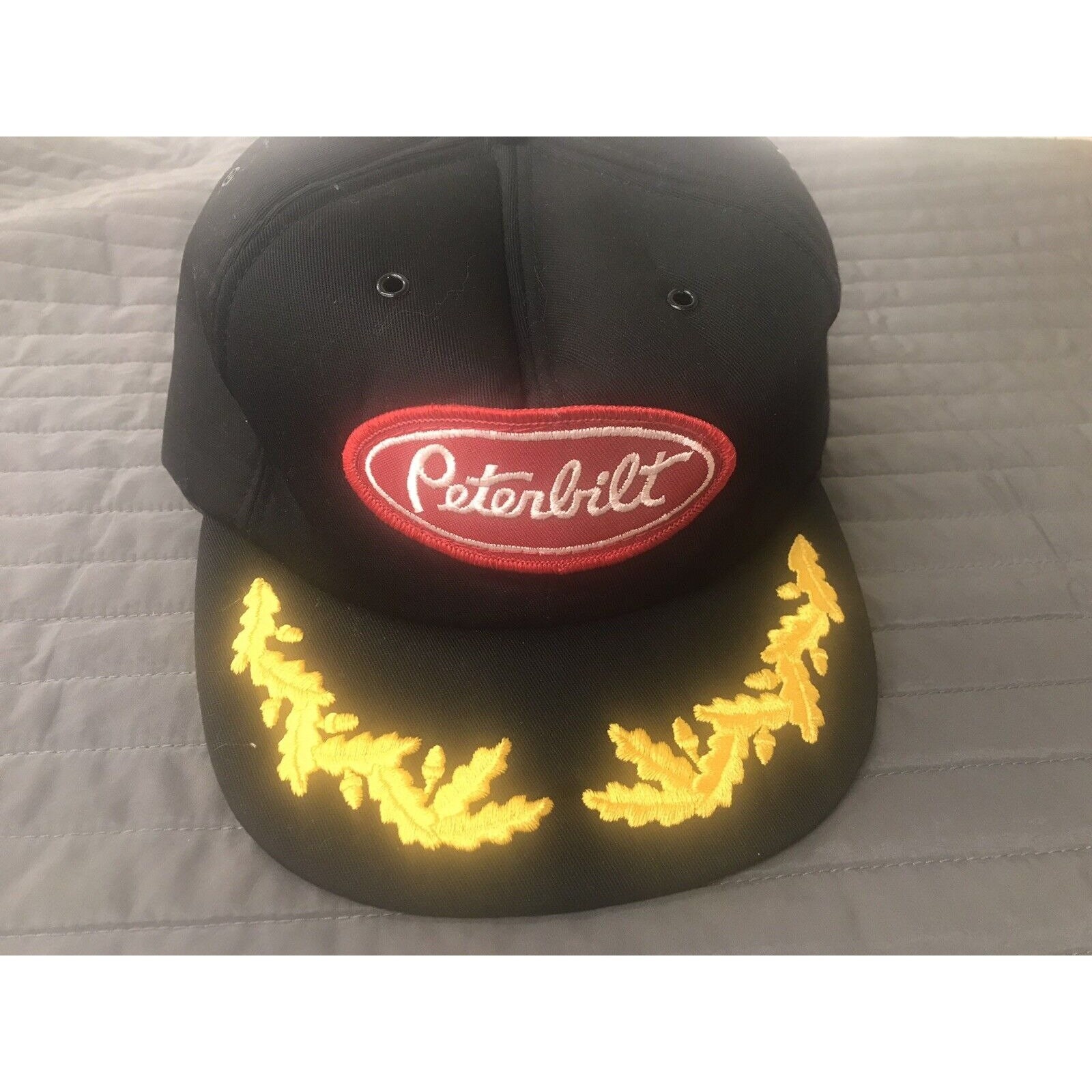 Vintage PETERBILT Puffy TRUCKER Snapback Cap Hat Patch Woodville ...