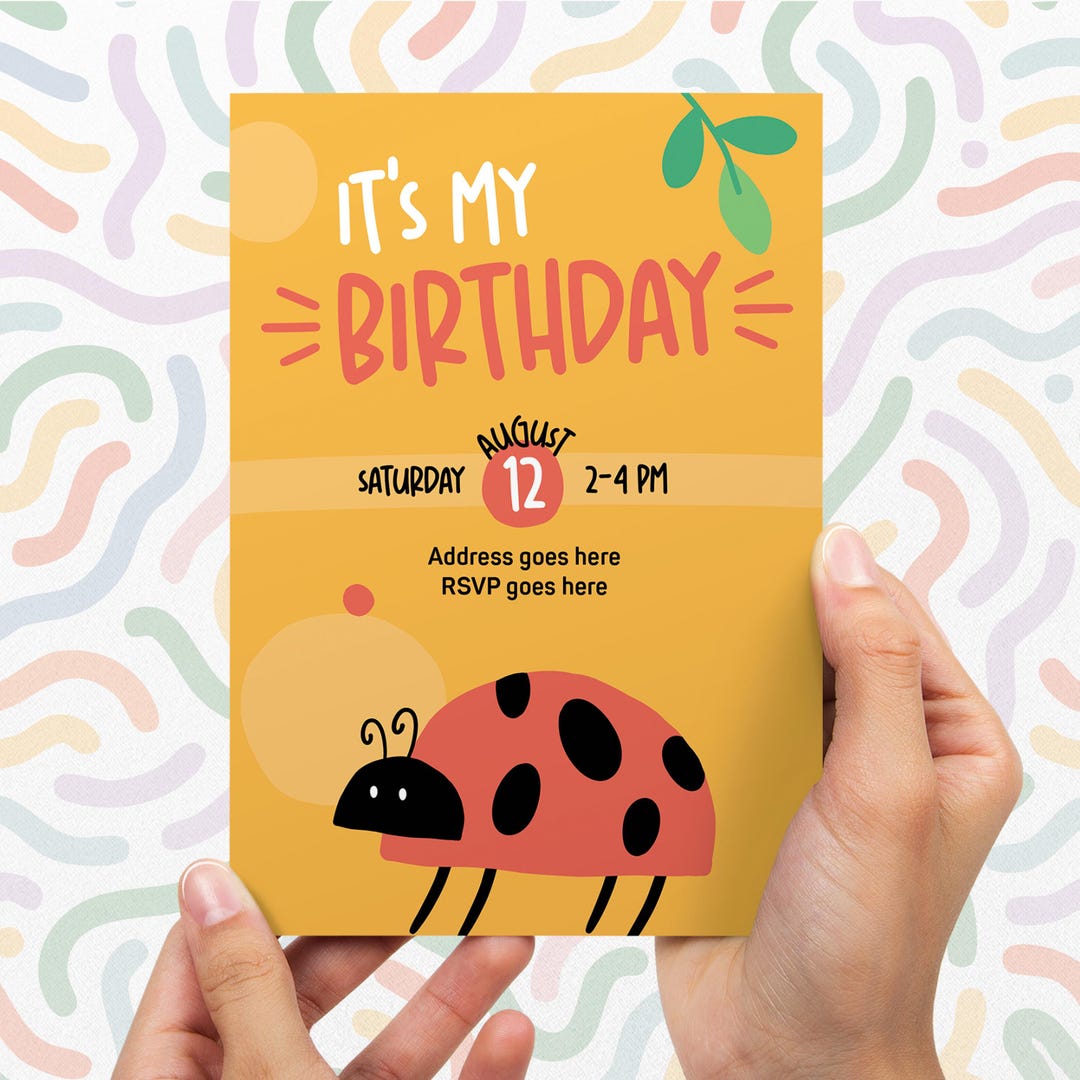 Ladybird Birthday Invitation – Editable Kids Party Invite, Ladybug ...