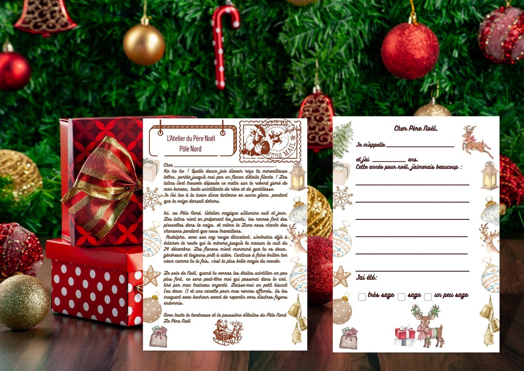 Vintage Letter to Santa and Reply From Santa to Print – A4 PDF Template ...