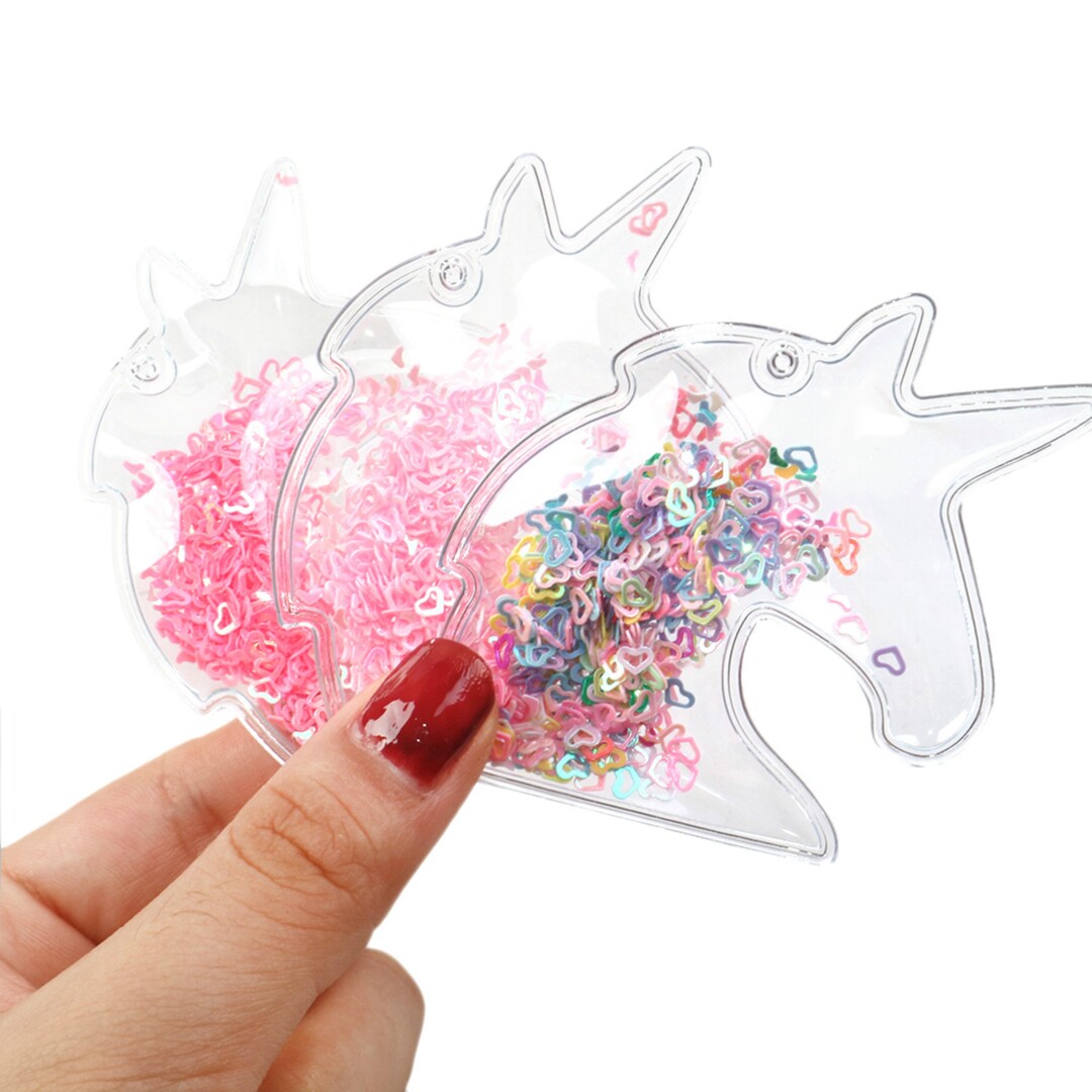 Sequin Heart Star Shaker 5pcs,clear Pvc Vinyl Shaker,unicorn,star ...