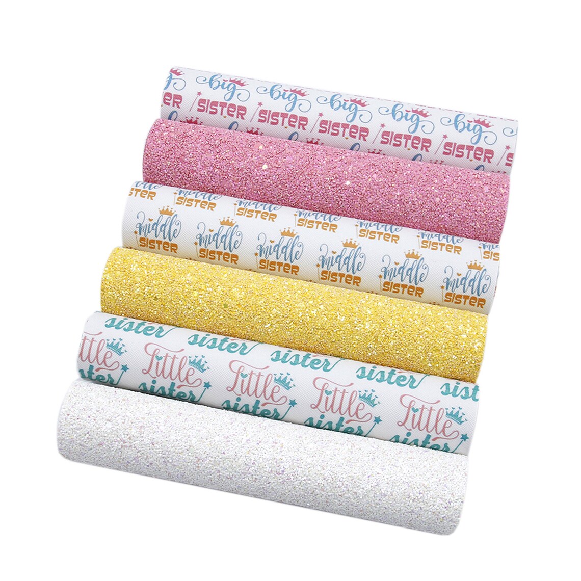 Leather Bundles 6pcs/set,litter Sister Printed Faux Leather Sheets ...