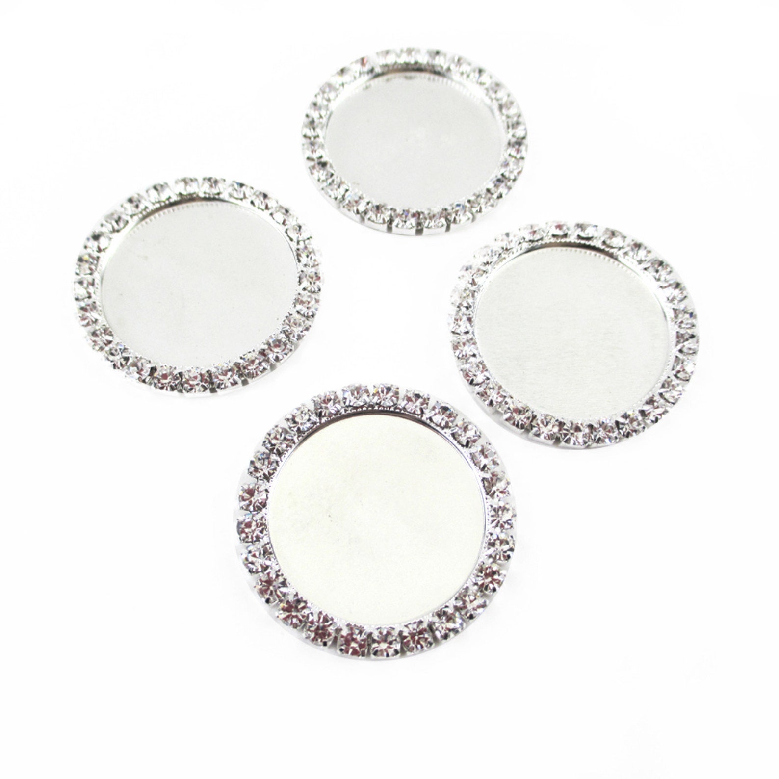 25 Mm Rhinestone Blank Trayround Flat Back Single Row Crystal - Etsy