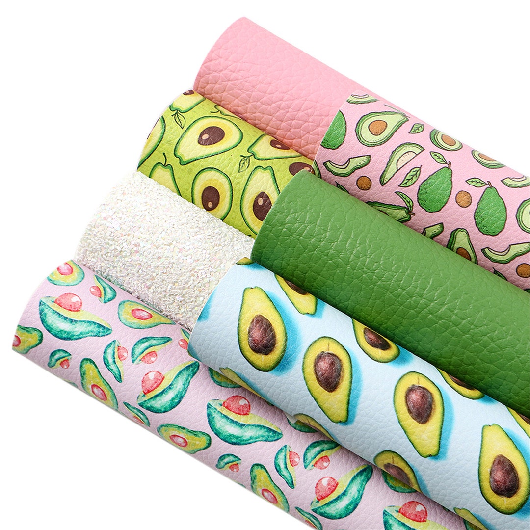 Avocado Faux Leather Sheets 7pcs/set,litchi Grain Faux Leather Sheet ...