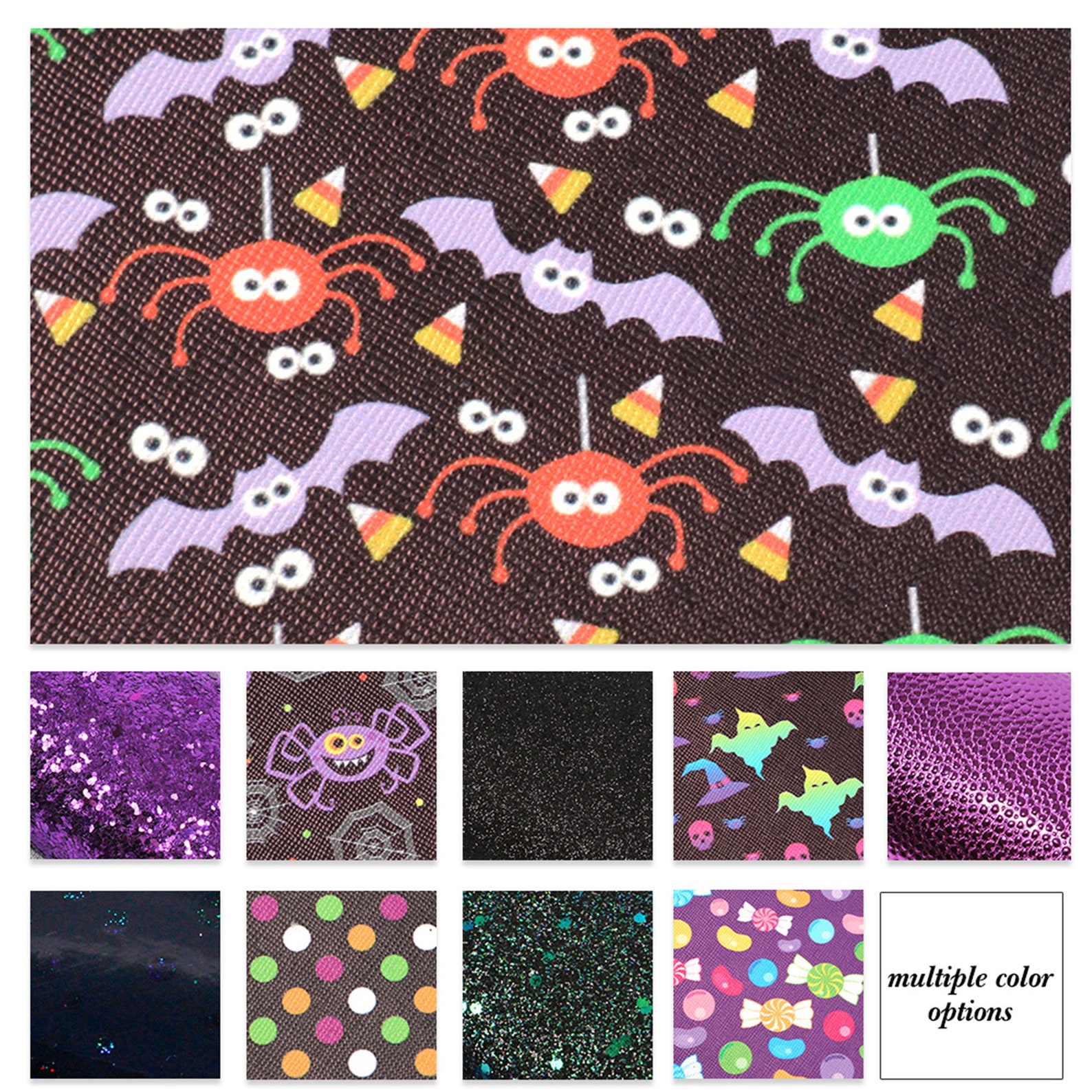 Halloween Faux Leather Bundles 10pcs/set,pumpkin Skull Ghost Spider ...