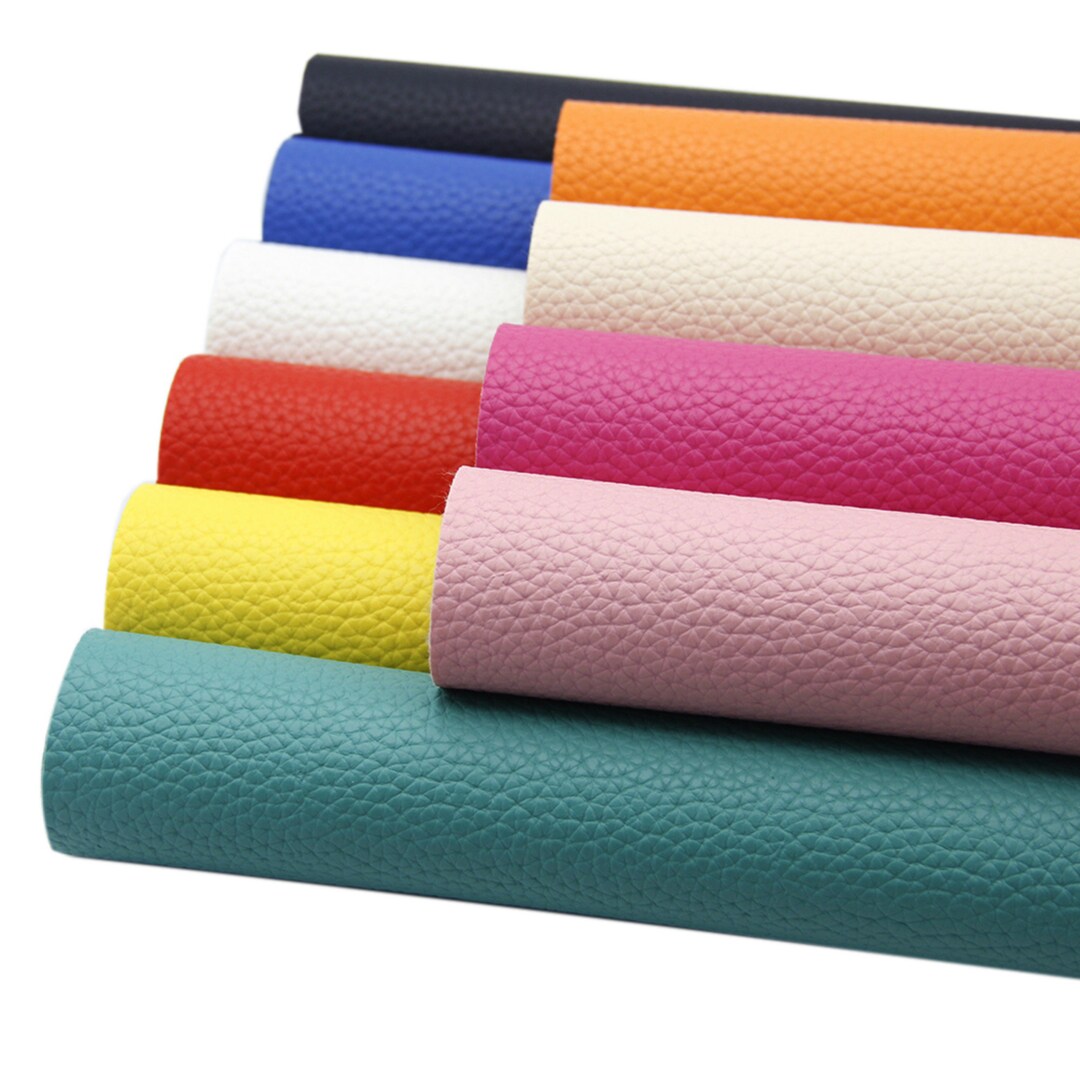 10pcs/set Solid Color Litchi Pattern Faux Leather Sheets,vegan Leather ...