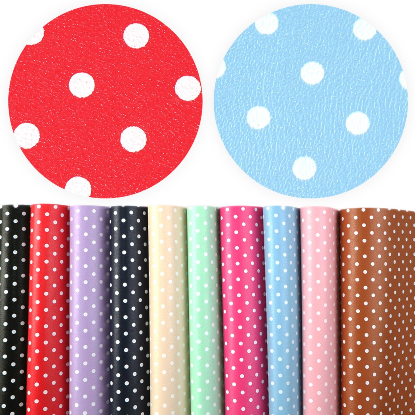 Polka Dot Leather Sheets Bundles 10pcs/seta4 Vinyl Fabricdiy - Etsy