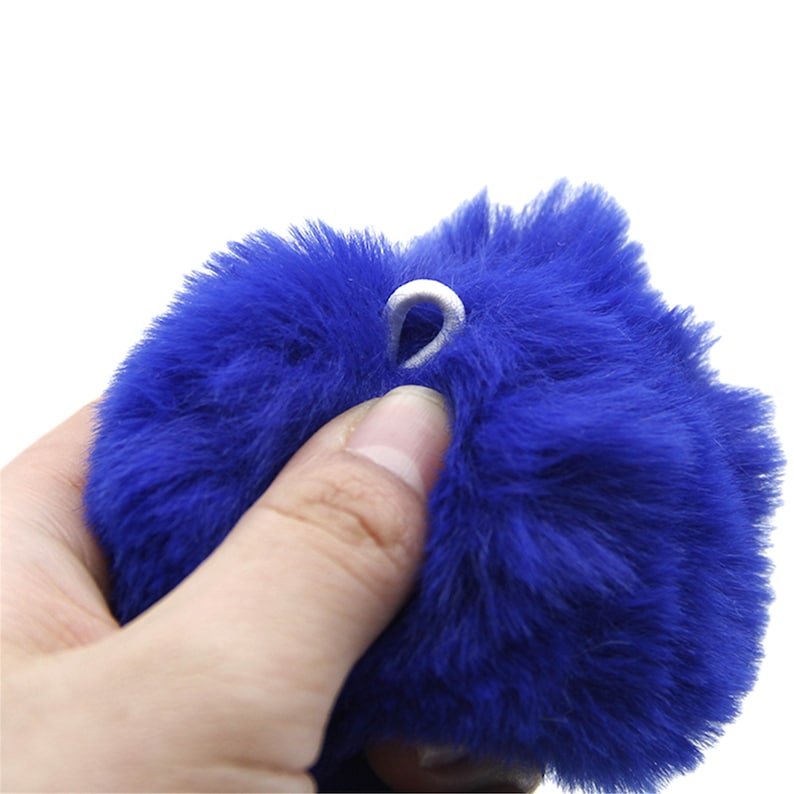 Faux Fur Pom Pom Ball 5pcskey Chain Puffs Plush Ballhat Bag - Etsy