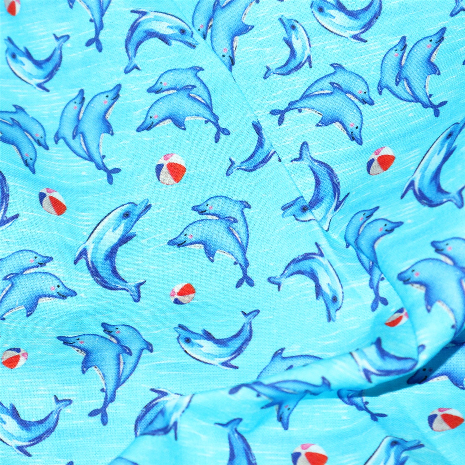 19"x 57" Animals Dolphin Fabric,printed Cotton Fabric,100% Cotton ...
