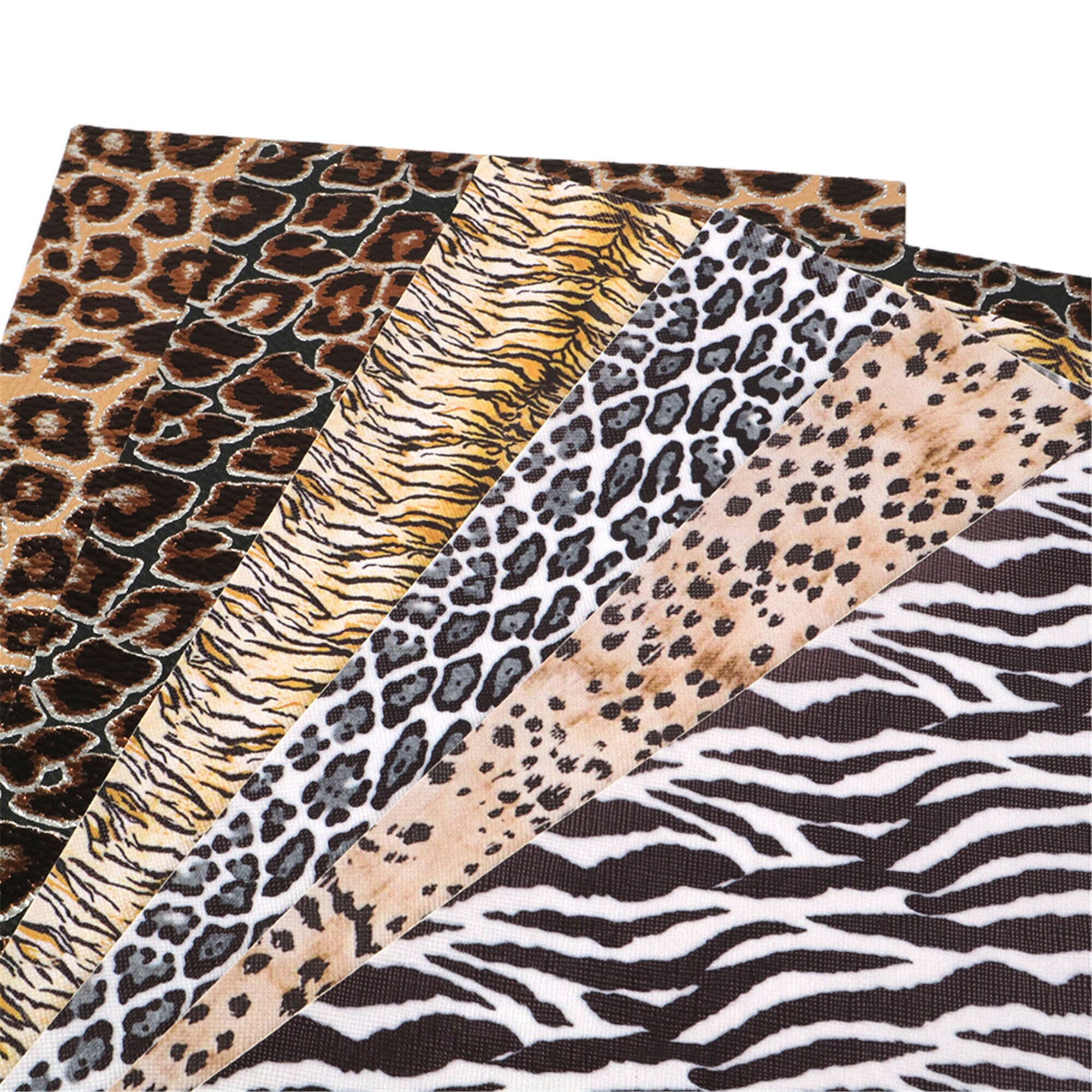 Leopard Leather Sheets Bundles 6pcs/set,cheetah Printed Faux Leather ...