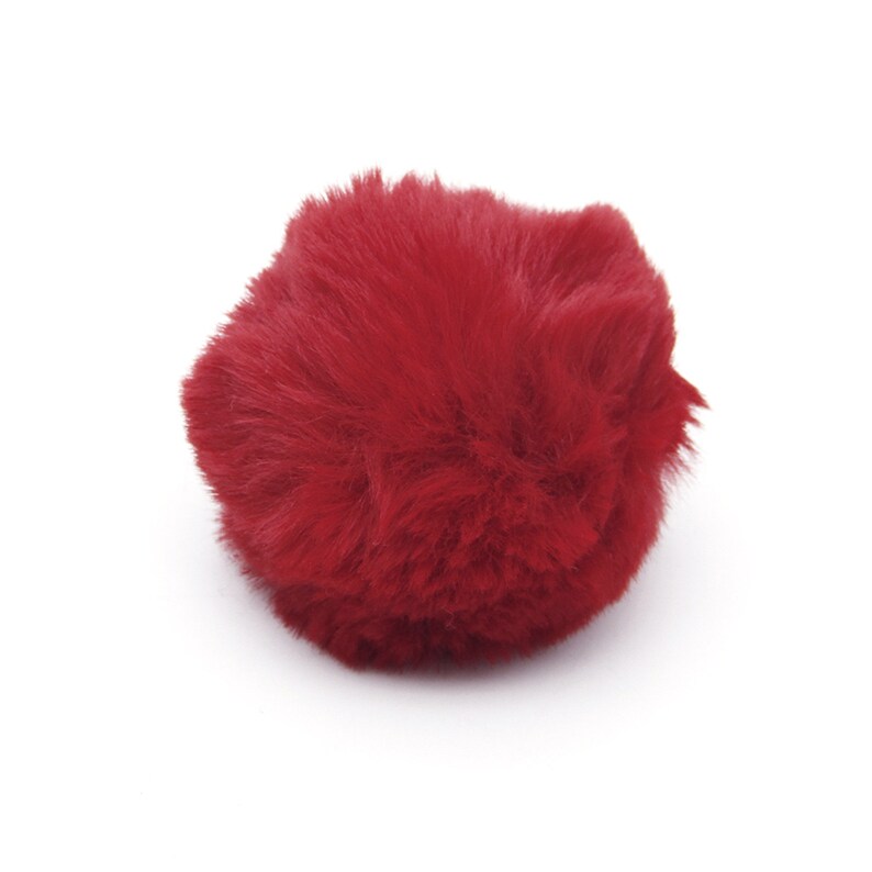 Faux Fur Pom Pom Ball 5pcskey Chain Puffs Plush Ballhat Bag - Etsy