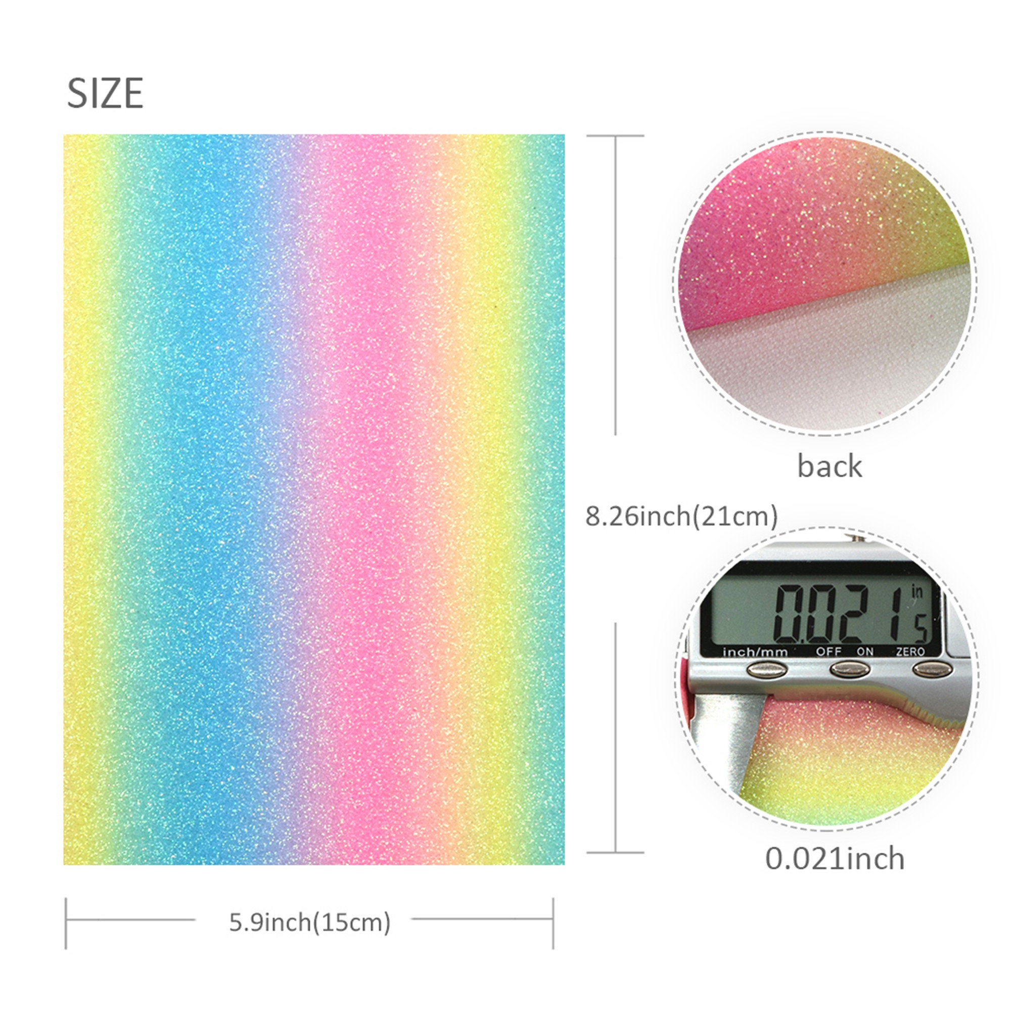 A5 Size Rainbow Shimmer Glitter Sheets 5pcs/setrainbow Stripe - Etsy