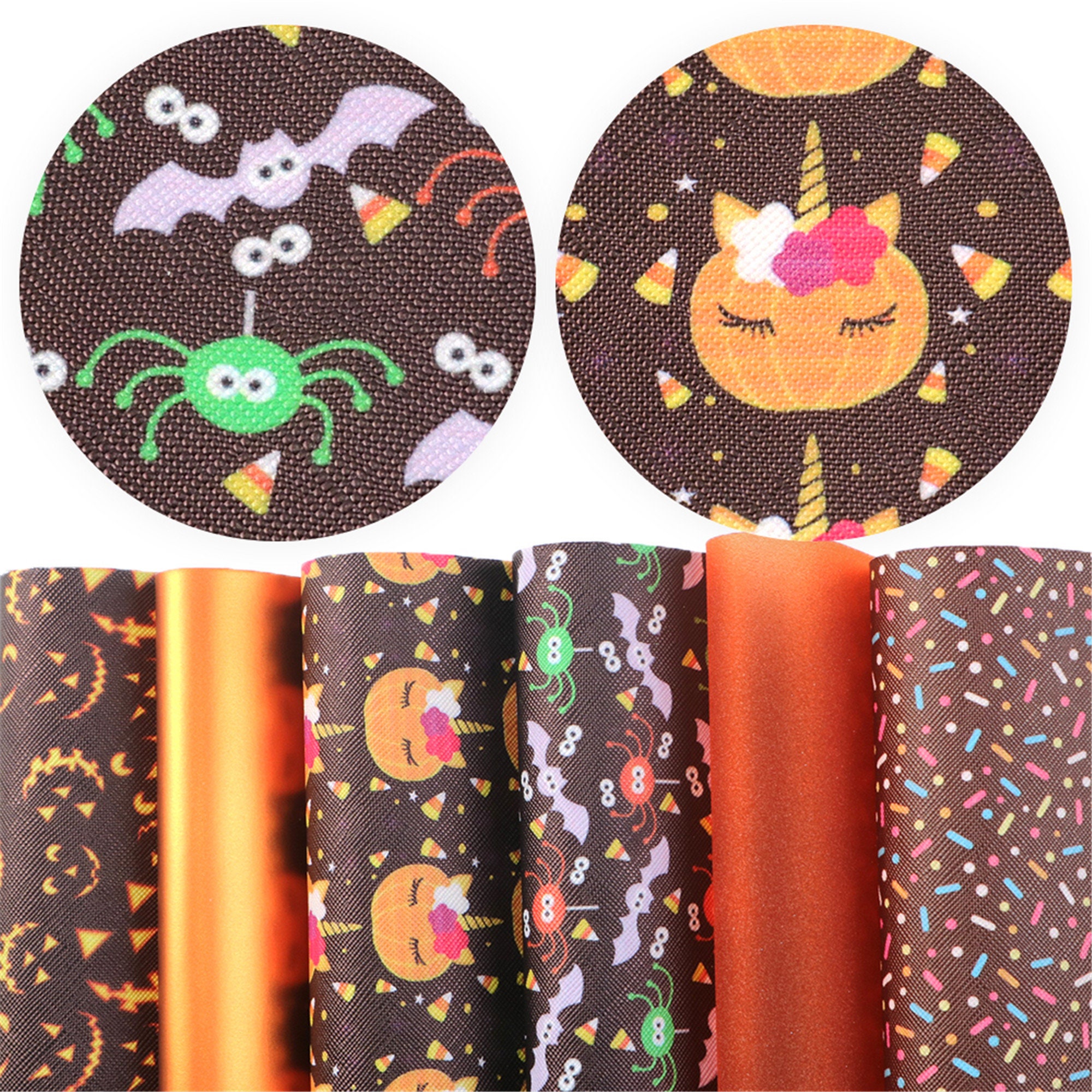 Faux Leather Sheet Halloween 6 Pcs/set,metallic Leather Sheets,hairbow ...