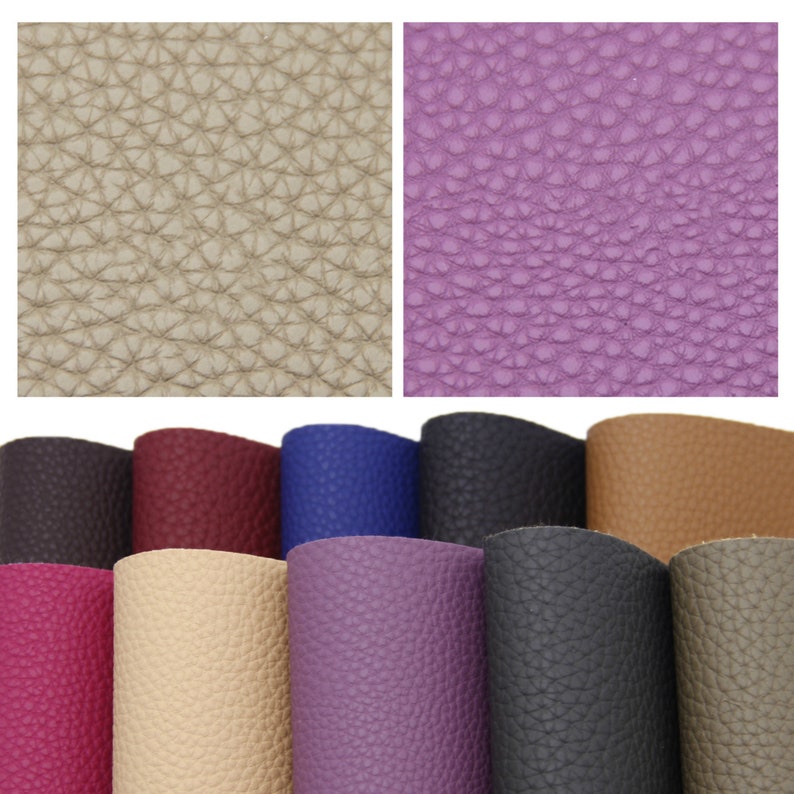 10pcs/set Plain Color Litchi Pattern Vegan Faux Leather Sheets - Etsy