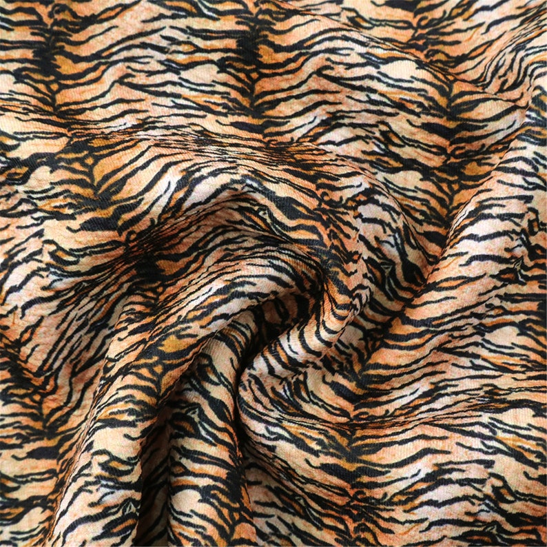 Animal Tiger Stripe Print Liverpool Bullet Textured Printing - Etsy