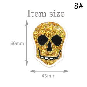 5 PCS halloween Pumpkin Ghost Spider Decor Flatback Acrylic Planar Resins Fill in Star Sequin ...