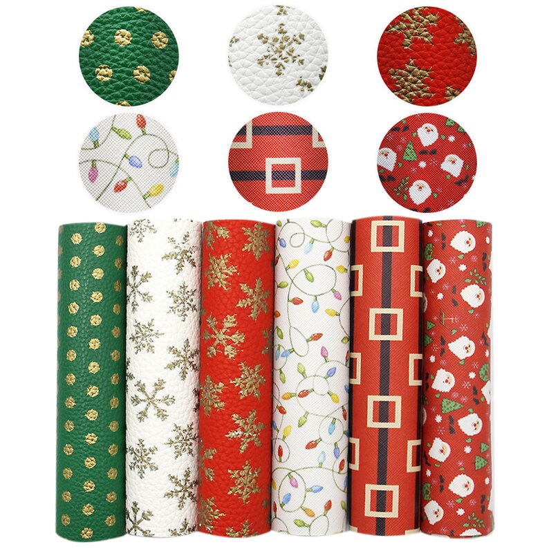15pcs/set Christmas Bundles A5 Size,printed Faux Leather Sheets,plain ...