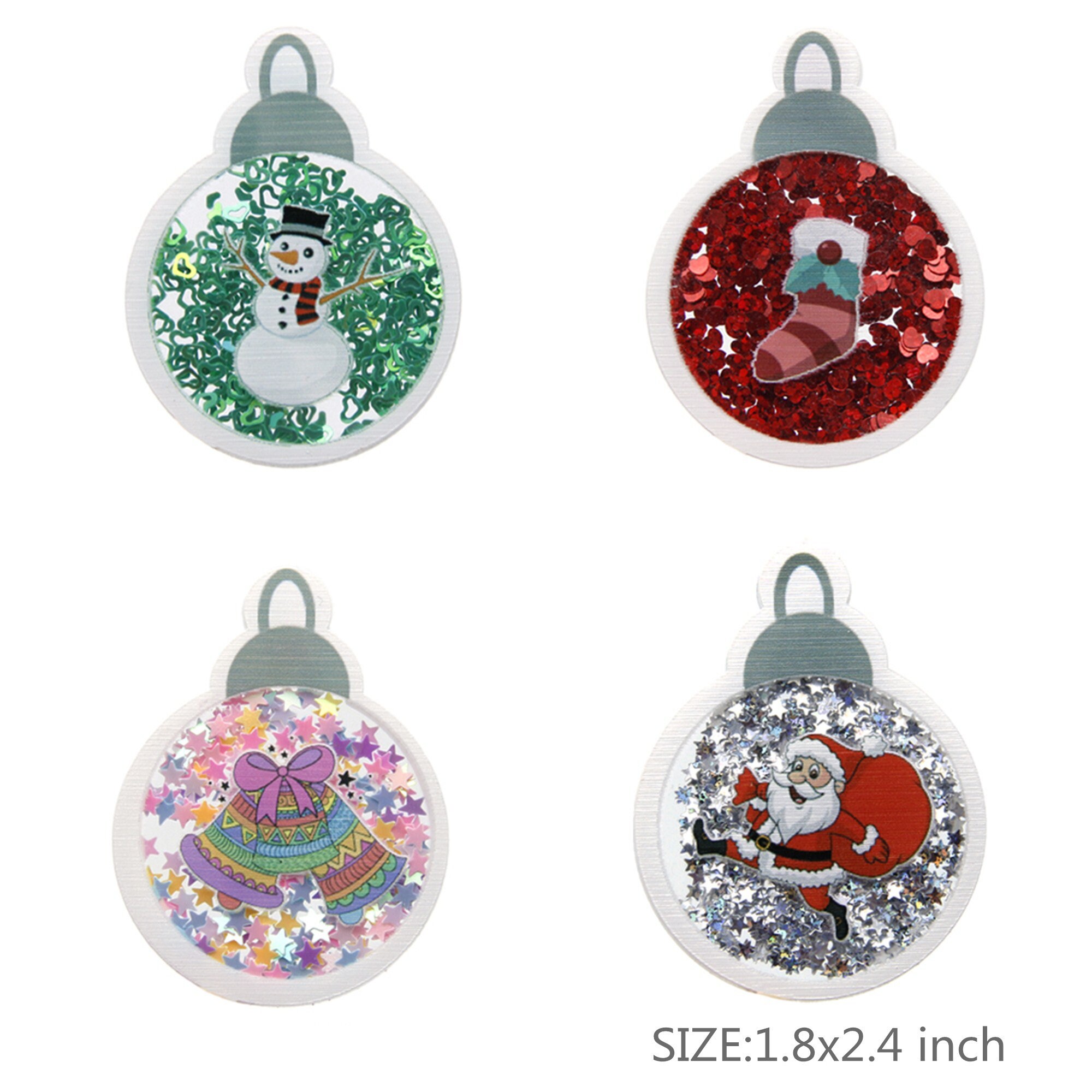 Shaker Christmas Bundle 10pcs/set,acrylic Flat Back,planar Resin Fill ...